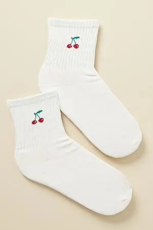 DAILY PRACTICE BY ANTHROPOLOGIE Daily Practice By Anthropologie Athletic Icon Socks Cherry