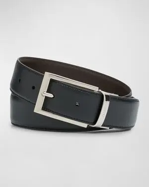 Zegna Reversible Leather Belt - Blk Sld