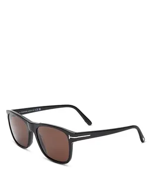 TOM FORD Square Sunglasses - Black/brown Solid