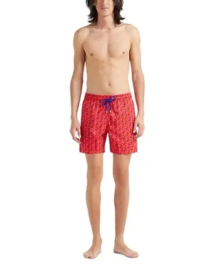 Vilebrequin Mahina Micro Ronde Des Tortues Print 7 Swim Trunks Poppy