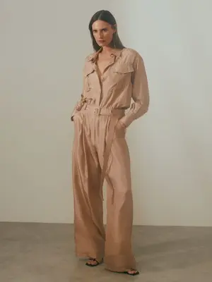 ATELIER Lorenza Belted Wide Leg Jumpsuit