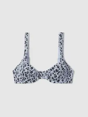 Good American Always Fits Leopard Print Underwired Bikini Top