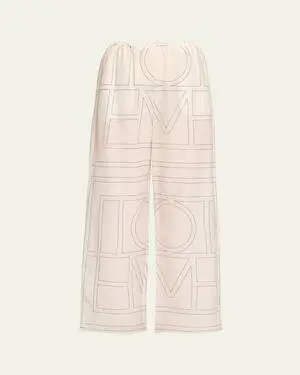TOTEME Monogram Cotton Pj Bottoms