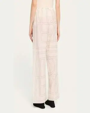 TOTEME Monogram Cotton Pj Bottoms