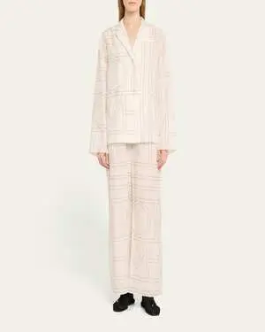 TOTEME Monogram Cotton Pj Bottoms