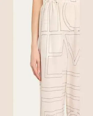 TOTEME Monogram Cotton Pj Bottoms
