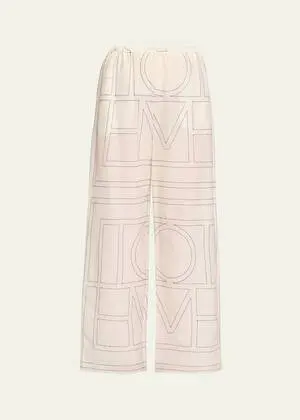 TOTEME Monogram Cotton Pj Bottoms