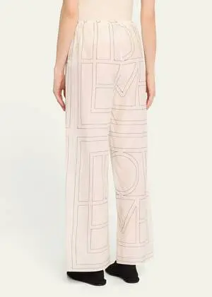 TOTEME Monogram Cotton Pj Bottoms