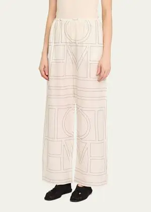 TOTEME Monogram Cotton Pj Bottoms
