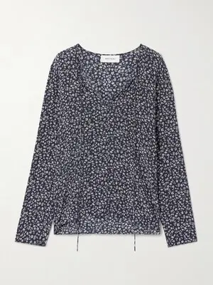 Matteau Tie-neck Floral-print Blouse