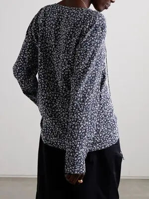 Matteau Tie-neck Floral-print Blouse