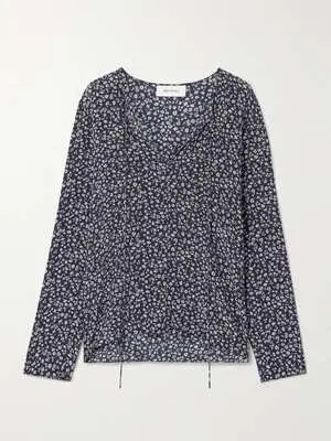 Matteau Tie-neck Floral-print Blouse