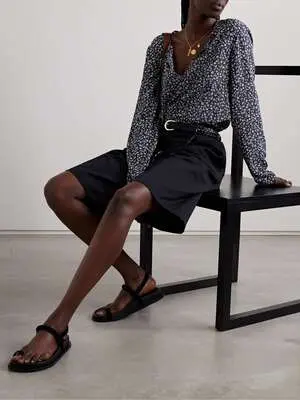 Matteau Tie-neck Floral-print Blouse