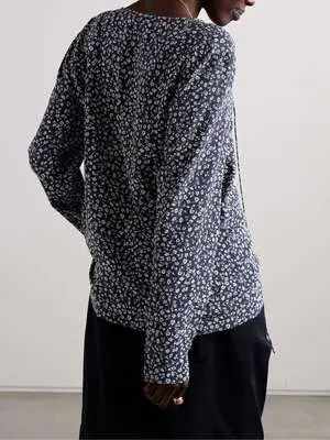 Matteau Tie-neck Floral-print Blouse
