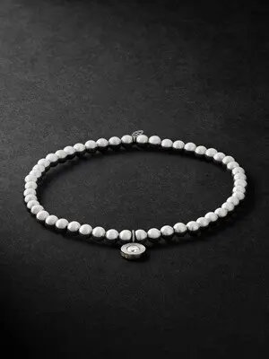 SYDNEY EVAN Rhodium-plated Diamond Beaded Bracelet - Silver