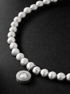 SYDNEY EVAN Rhodium-plated Diamond Beaded Bracelet