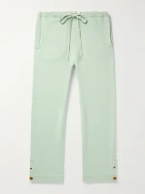 GOD'S TRUE CASHMERE Straight-leg Cashmere Drawstring Trousers - Green