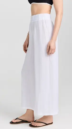 VITAMIN A Tallows Wide Leg Linen Pants - White
