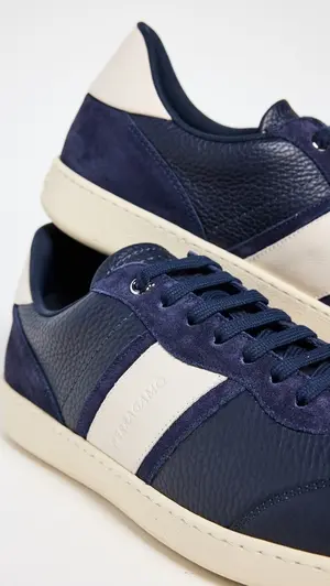 FERRAGAMO Achille 1 Sneakers - Blue Marine