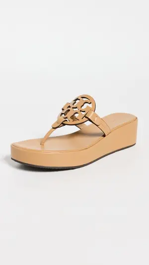 Tory Burch Miller Wedge Sandals - Ginger Shortbread