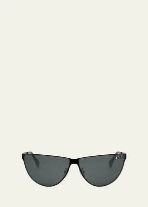 Fendi Logo Cutout Cat-eye Sunglasses - Matte Black Smoke