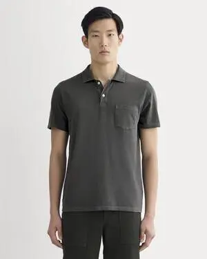 Everlane Essential Organic Garment-dyed Tshirt Polo - Black