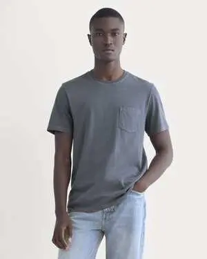 Everlane Essential Organic Garment-dyed Tshirt Crew Neck Tshirt - Navy