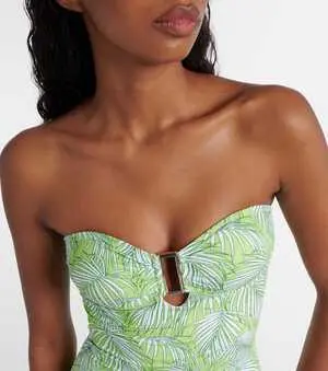 Melissa Odabash Como Printed Strapless One Piece Swimsuit
