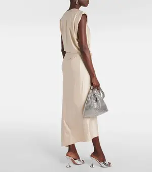 Rabanne Draped Asymmetrical Midi Dress