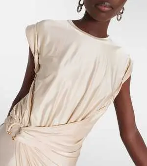 Rabanne Draped Asymmetrical Midi Dress