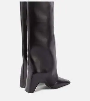 Coperni Bridge Leather Knee-high Boots - Black