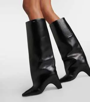 Coperni Bridge Leather Knee-high Boots - Black