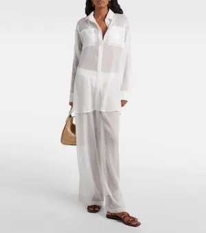 Jade Swim Mika Sheer Palazzo Pants