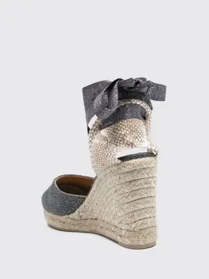 CastaÑer Wedge Espadrilles With Ribbon Fastening - Grey