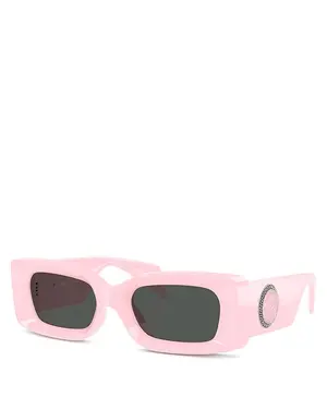 Versace Rectangular Sunglasses, 52mm - Pink/gray Solid