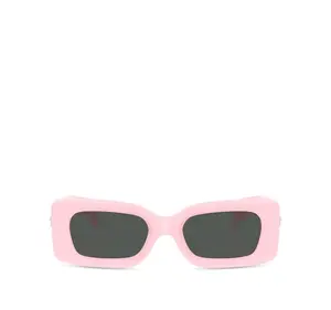 Versace Rectangular Sunglasses, 52mm - Pink/gray Solid