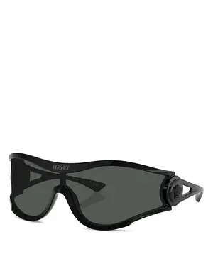 Versace Shield Sunglasses, 142mm - Black/gray Solid