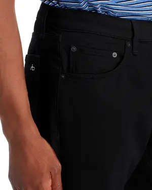 Rag & Bone Fit 4 Authentic Stretch Straight Fit Jeans - Black