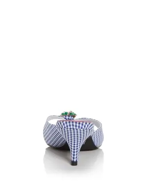 Jeffrey Campbell Shortcake Gingham Kitten Heel Thong Sandals