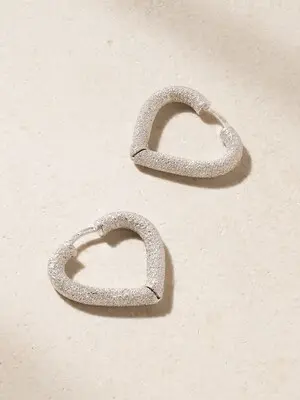 Carolina Bucci 18-karat White Cuore Hoop Earrings - Gold