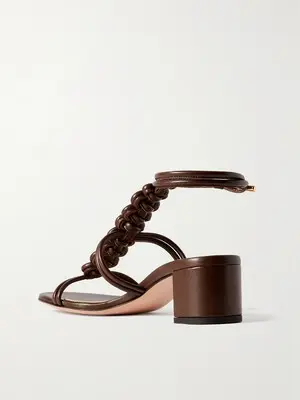 GIANVITO ROSSI Capua 45 Woven Leather Sandals - Brown