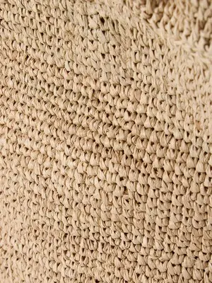 LOEFFLER RANDALL Cyris Ruffled Crocheted Raffia Tote - Neutrals