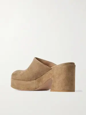 GIANVITO ROSSI Lyss 55 Suede Mules - Brown