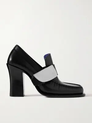 Burberry Embellished Leather Pumps - Black