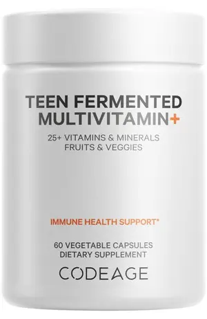 CODEAGE Daily Teen Multivitamins + Minerals & Probiotics Supplement - White