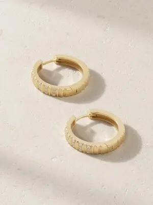 MARLO LAZ Juli 14-karat Diamond Hoop Earrings - Gold