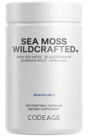 CODEAGE Raw Wildcrafted Irish Sea Moss Supplement - White