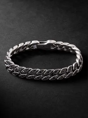 David Yurman Sterling Diamond Chain Bracelet