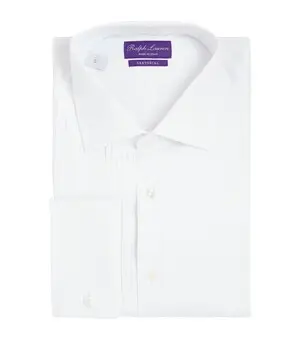 Ralph Lauren Purple Label Pleated Tuxedo Shirt - White