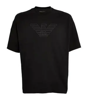 Emporio Armani Cotton Appliqué-eagle T-shirt